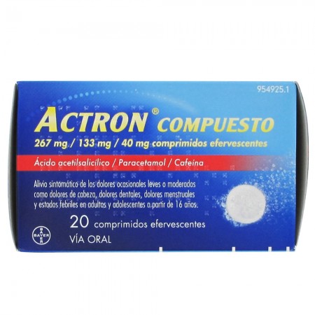 ACTRON COMPUESTO 267 MG/133 MG/40 MG 20 COMPRIMIDOS EFERVESCENTES